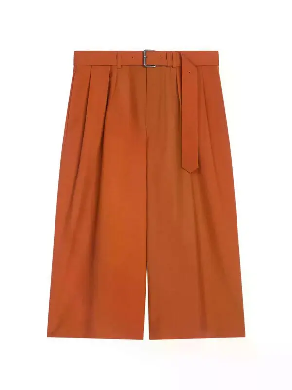 Dries Van Noten Belted Wool Shorts - Orange
