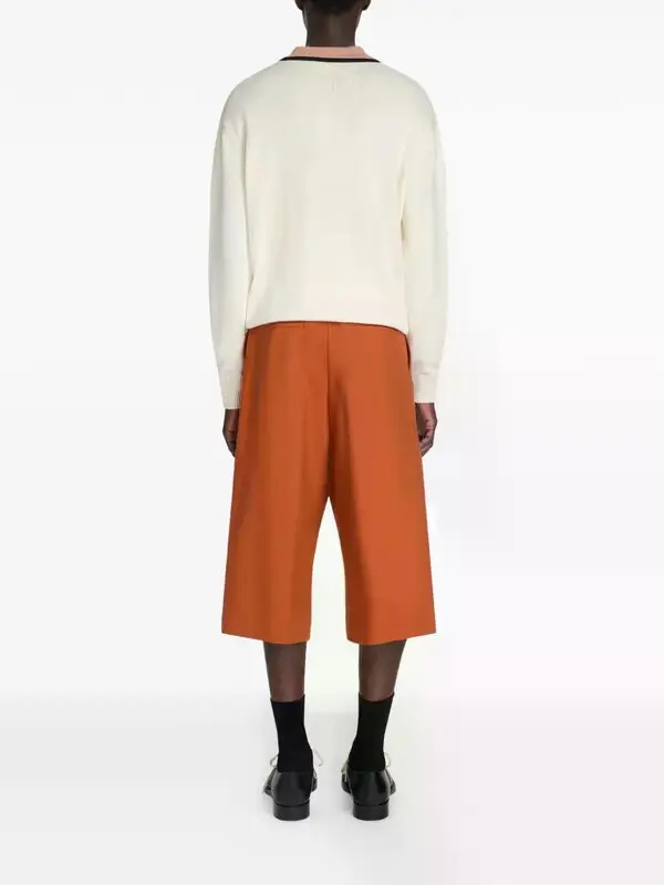 Dries Van Noten Belted Wool Shorts - Orange
