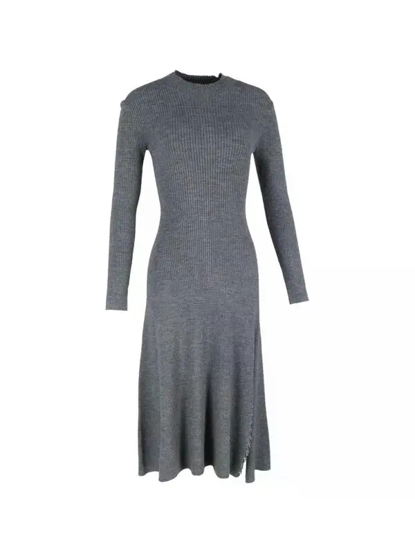 Maje Long-sleeve Knitted Midi Dress