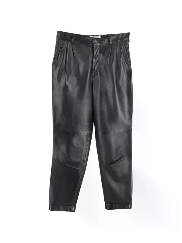 Saint Laurent Pleated Leather Trousers