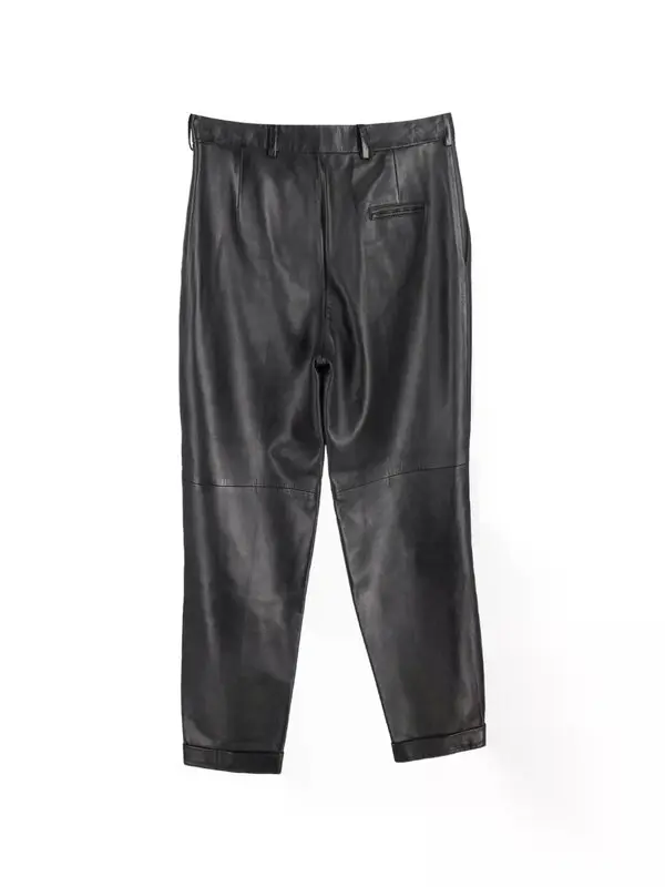 Saint Laurent Pleated Leather Trousers