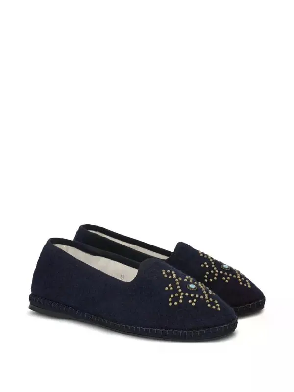 FORTELA Brushed Finish Friulane Slippers - Blue