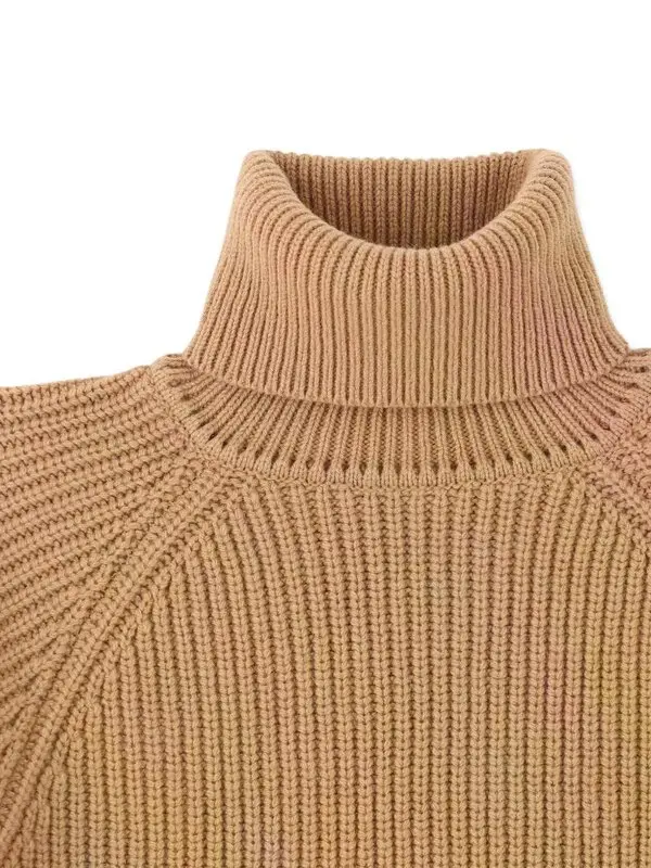 FORTELA Oslo Ribbed-knit High Neck Sweater - Neutrals