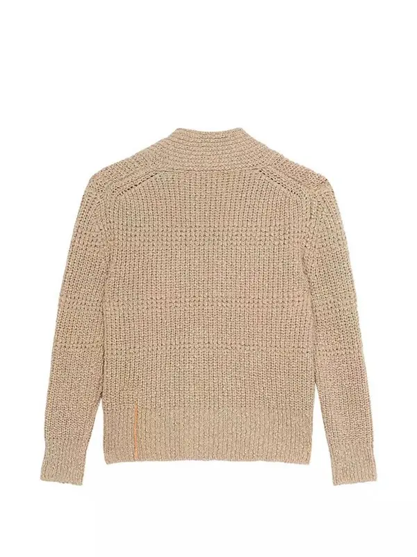 FORTELA Open Knit Button Cardigan - Neutrals