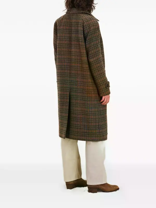 FORTELA Check-pattern Single-breasted Coat