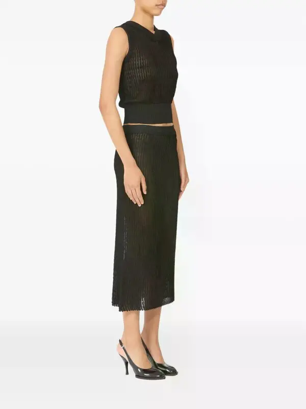 MAISON MARGIELA Ribbed-knit Midi Skirt