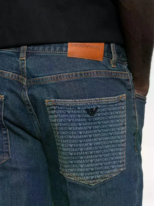 Emporio Armani Five-pocket Logo-patch Denim Jeans