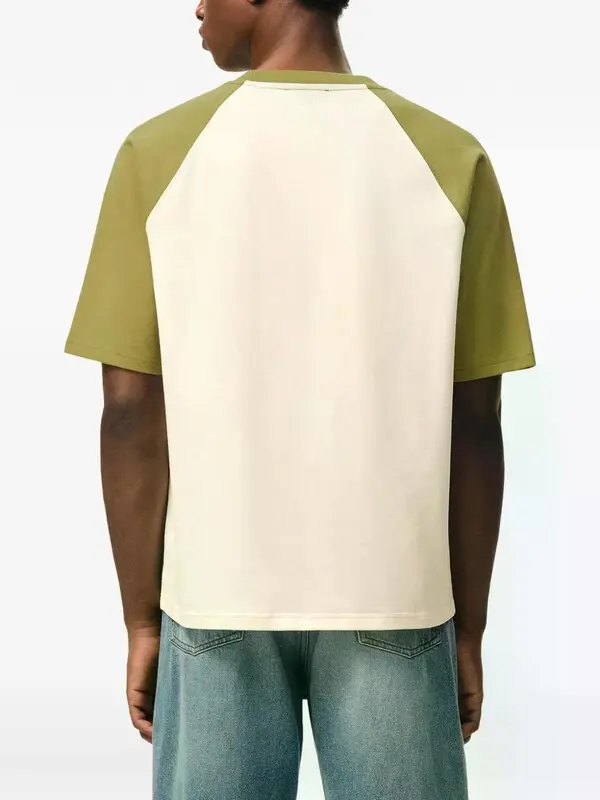 AMI Paris Two-tone Crochet Patch T-shirt - Neutrals