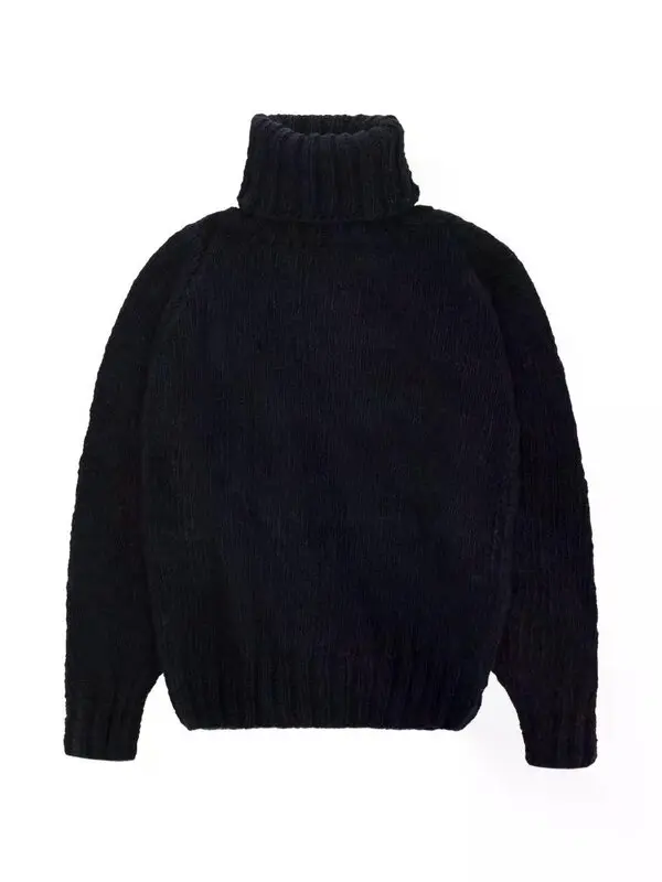 FORTELA Ribbed Turtleneck Sweater - Blue