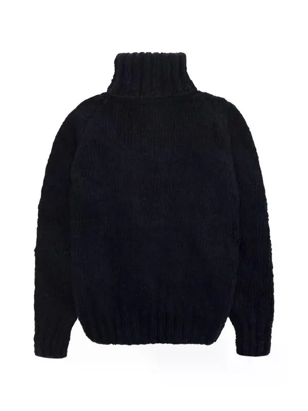 FORTELA Ribbed Turtleneck Sweater - Blue