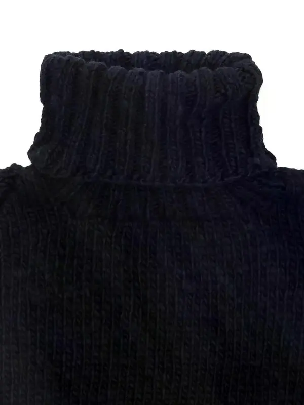 FORTELA Ribbed Turtleneck Sweater - Blue