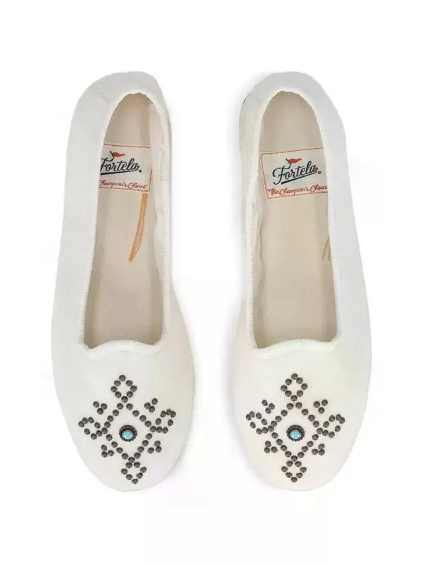 FORTELA Embellished Loafers - White