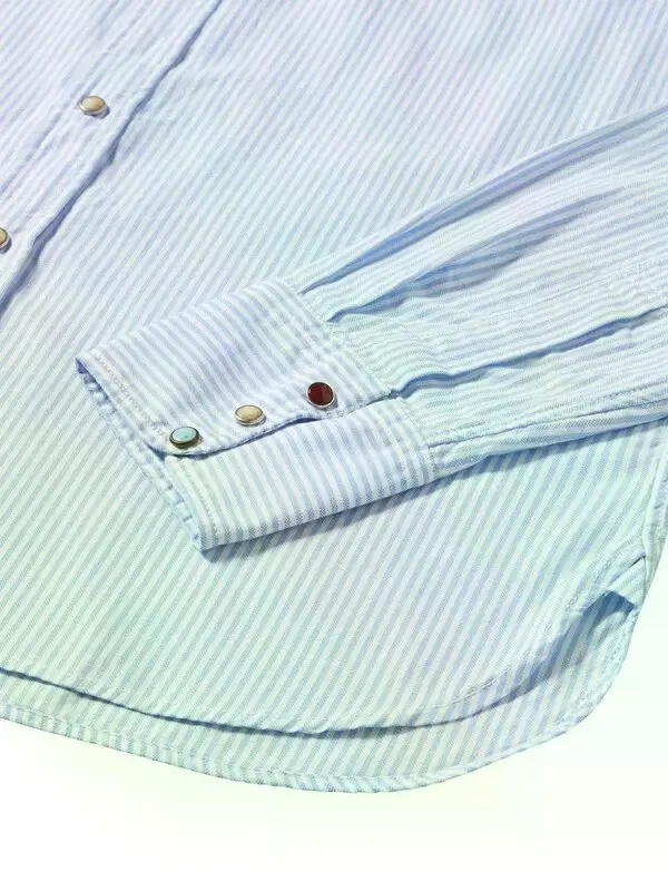 FORTELA Striped Patch-pockets Shirt - Blue