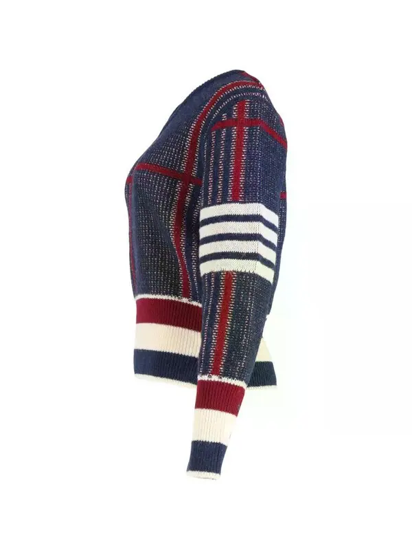 Thom Browne Plaid V-neck Sweater