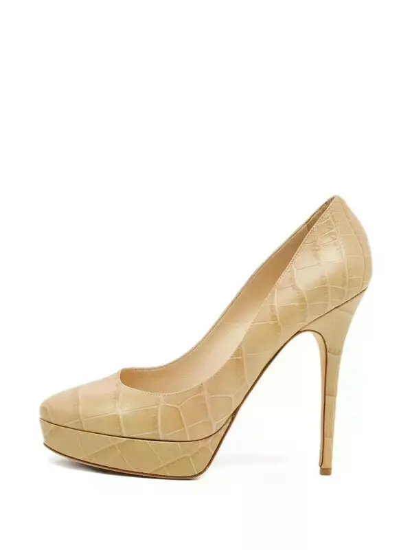 JIMMY CHOO Crocodile-embossed Leather Pumps