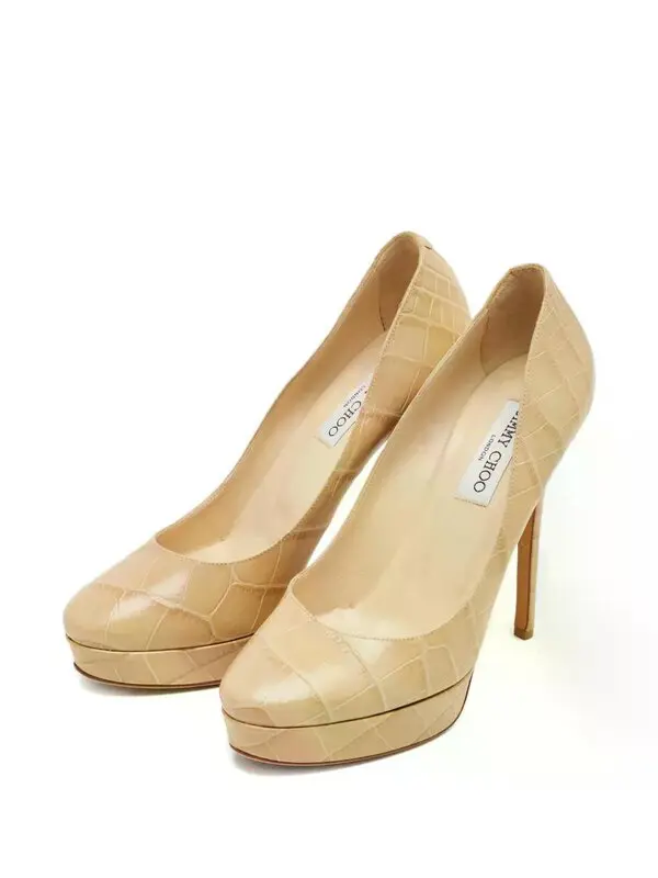 JIMMY CHOO Crocodile-embossed Leather Pumps