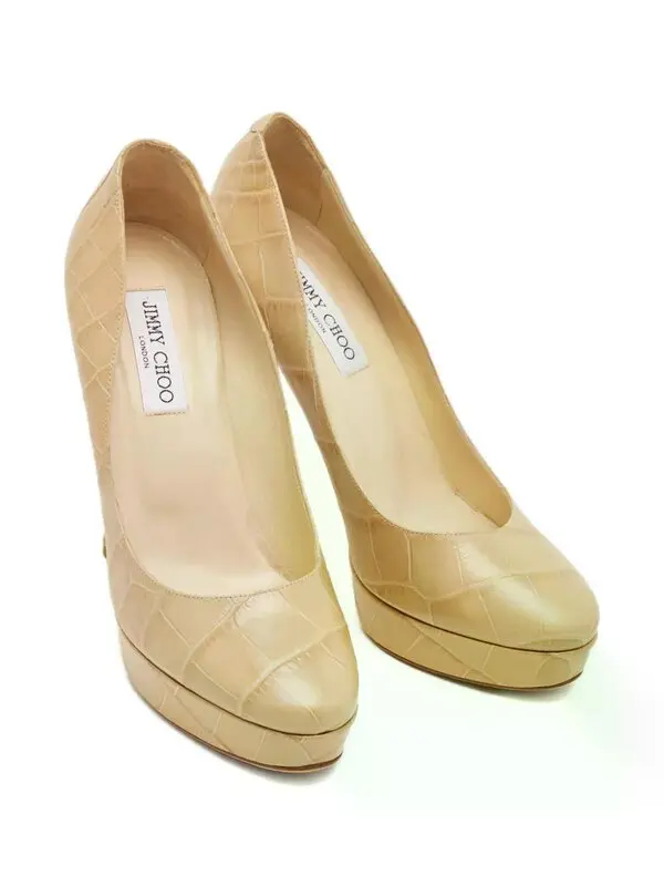 JIMMY CHOO Crocodile-embossed Leather Pumps