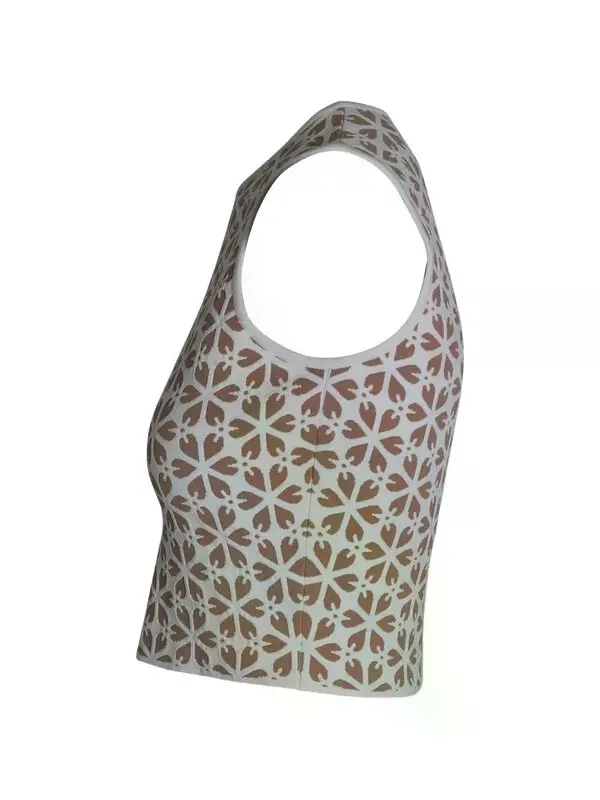 Alexander McQueen Geometric-pattern Cropped Top - Neutrals