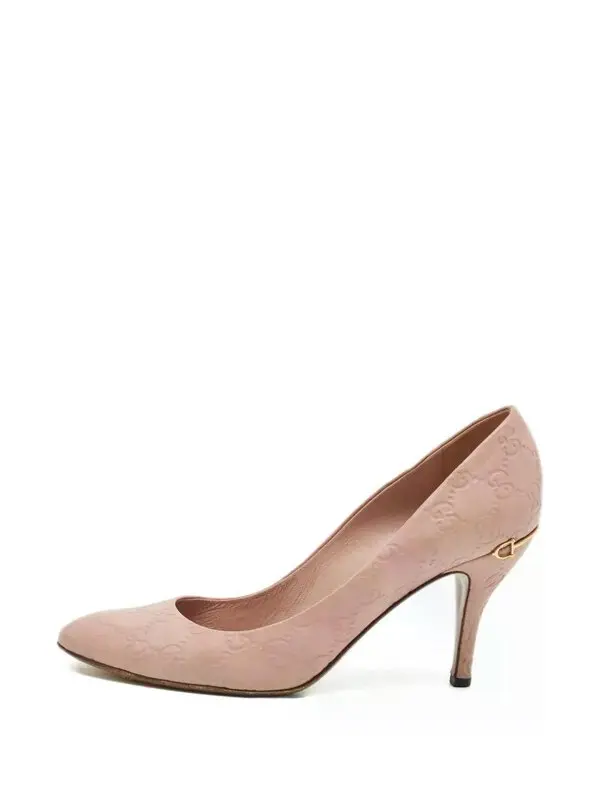 Gucci Ssima Embossed Leather Stiletto Pumps