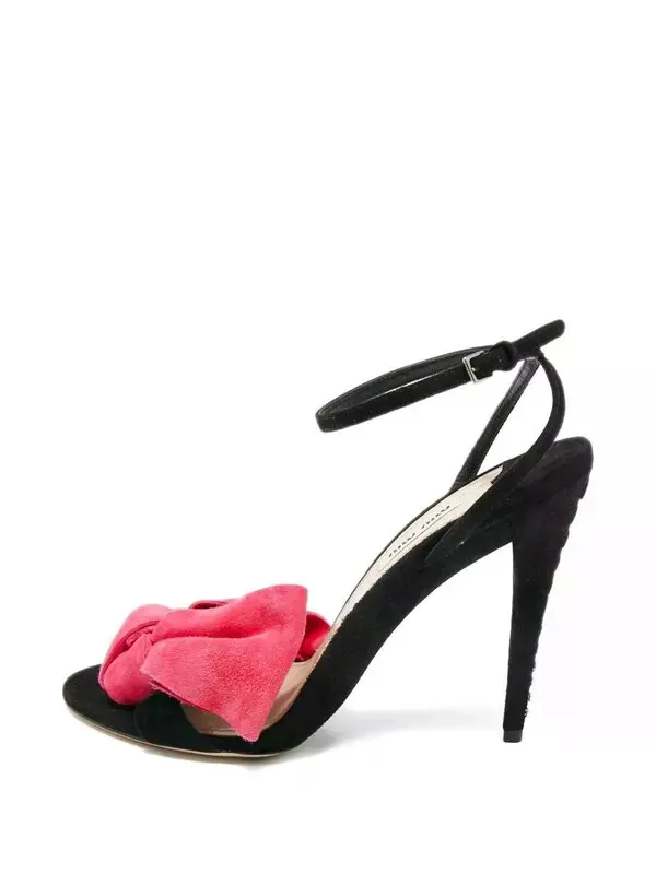 Miu Miu Suede Bow Stiletto Sandals