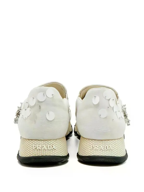 Prada Embellished Slip-on Sneakers