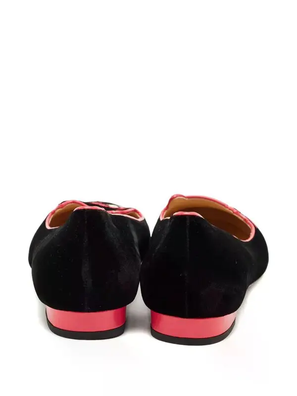 CHARLOTTE OLYMPIA Kitty Embroidered Ballet Flats - Black