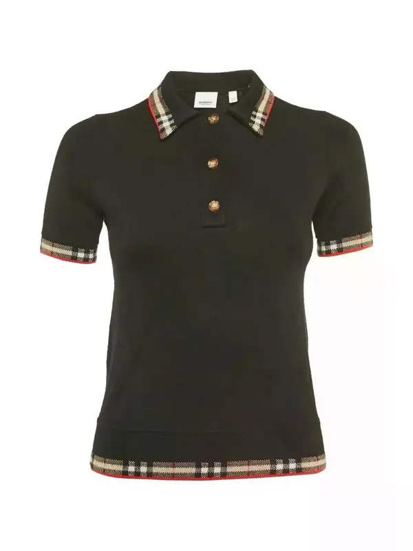 Burberry Checked-trim Polo Top
