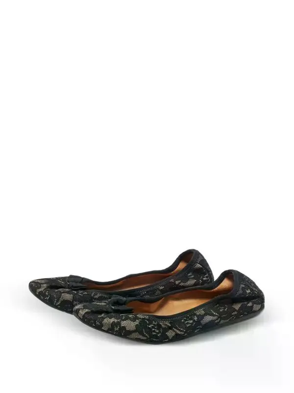 FERRAGAMO Lace Bow Ballet Flats