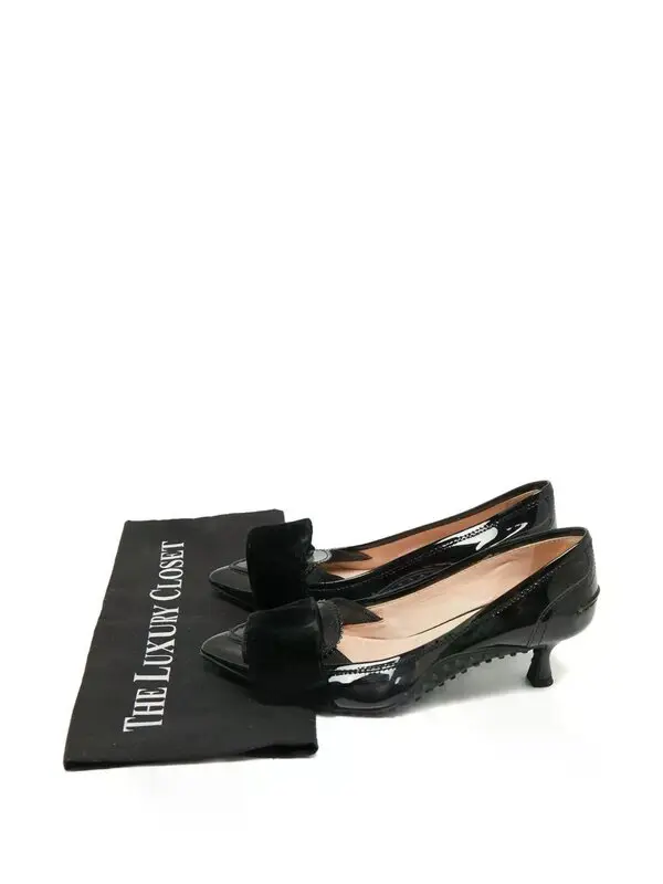 TOD'S Velvet-bow Leather Pumps