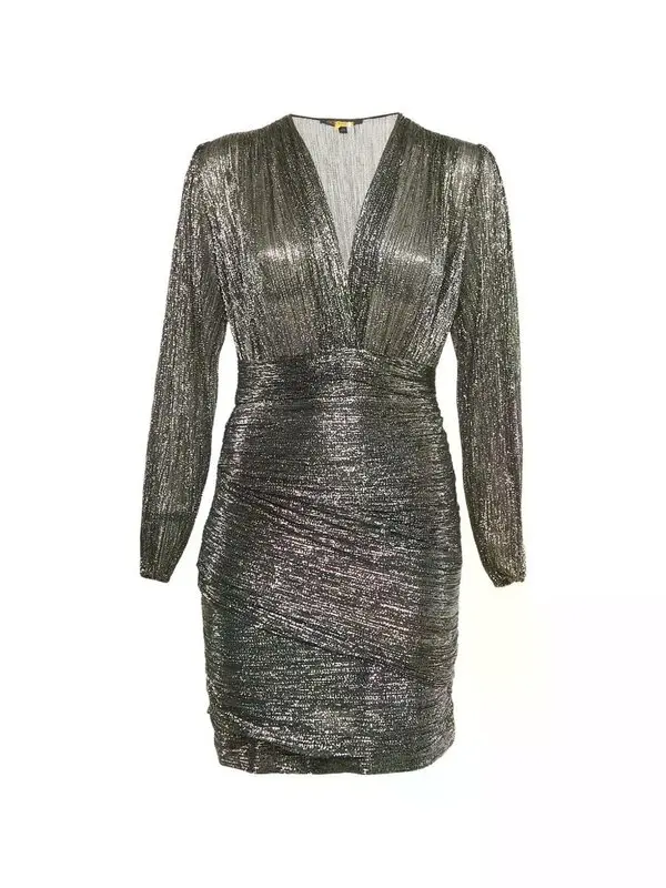 Maje Draped Metallic Mini Dress