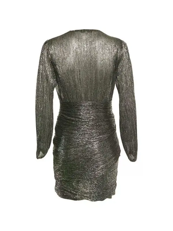 Maje Draped Metallic Mini Dress