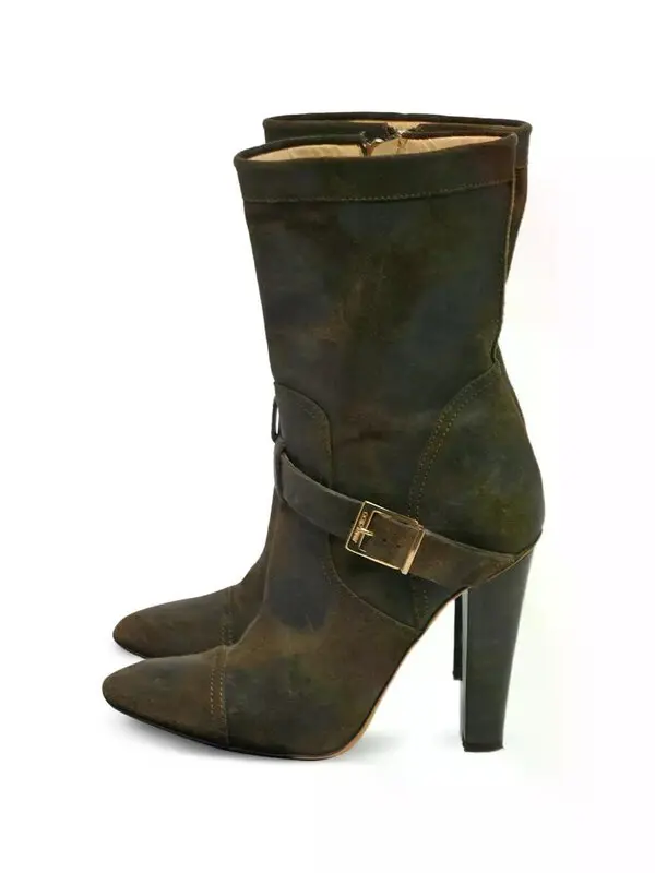 JIMMY CHOO Suede Buckle Boots