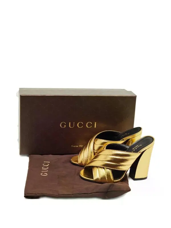 Gucci Webby Quilted Crossover-strap Sandals