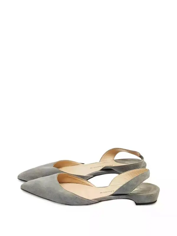 PAUL ANDREW Rhea Slingback Flat Mules - Grey