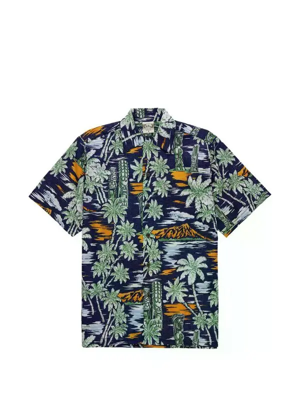 FORTELA Tikisunset Coconut-button Tropical-print Shirt