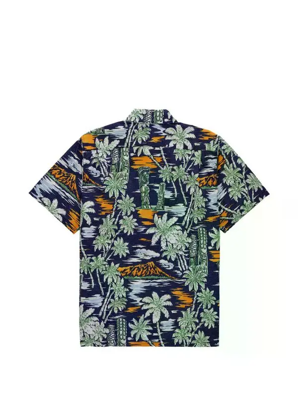 FORTELA Tikisunset Coconut-button Tropical-print Shirt