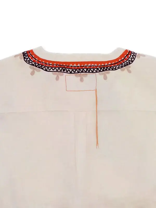 FORTELA Cinthya V-neck Embroidered Blouse - Neutrals