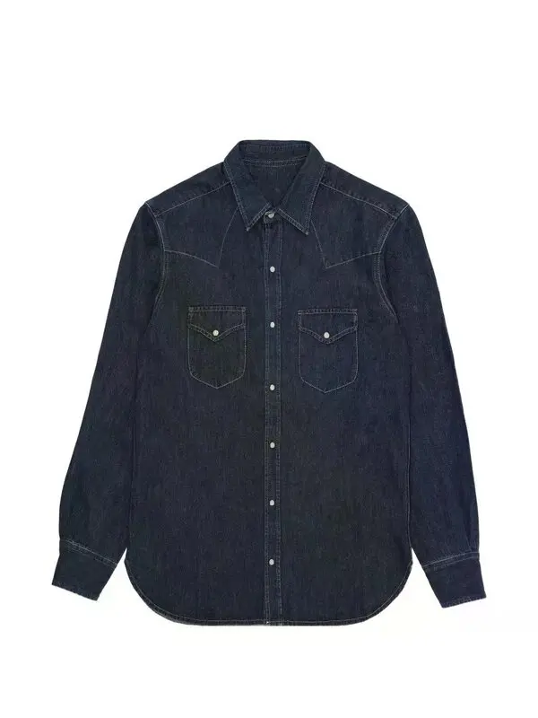 FORTELA Front-pockets Denim Shirt - Blue
