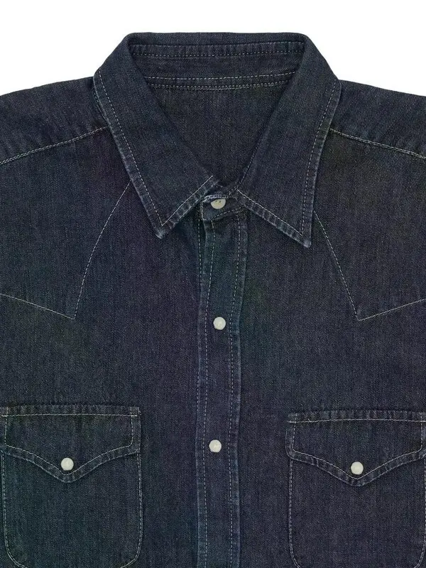 FORTELA Front-pockets Denim Shirt - Blue