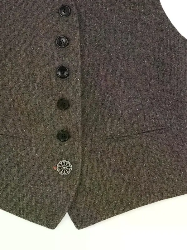 FORTELA Demi Single-breasted Vest - Brown