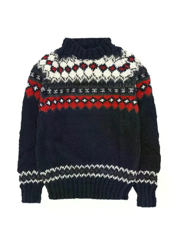 FORTELA Patterned Knit Sweater - Blue