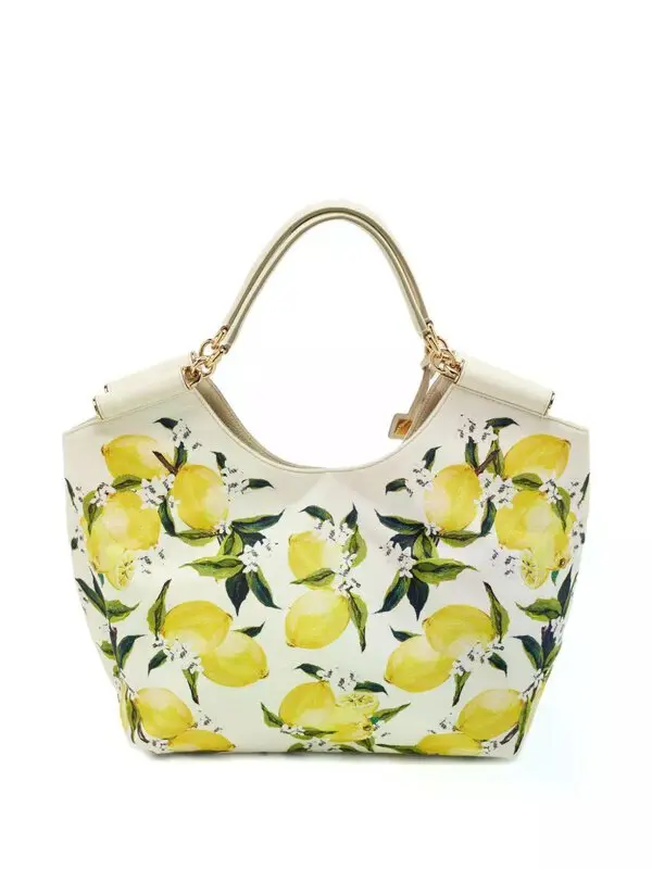 Dolce & Gabbana Lemon-print Leather Tote Bag