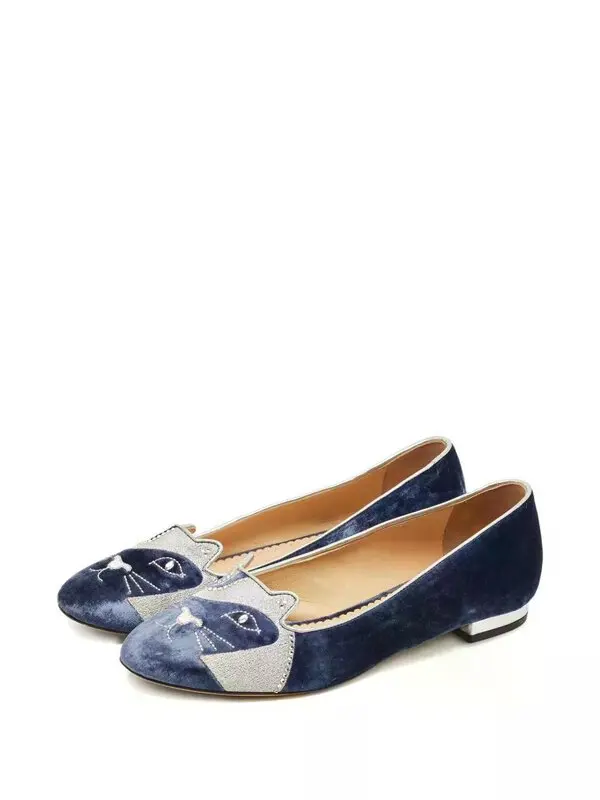 CHARLOTTE OLYMPIA Olympia Kitty Velvet Pumps