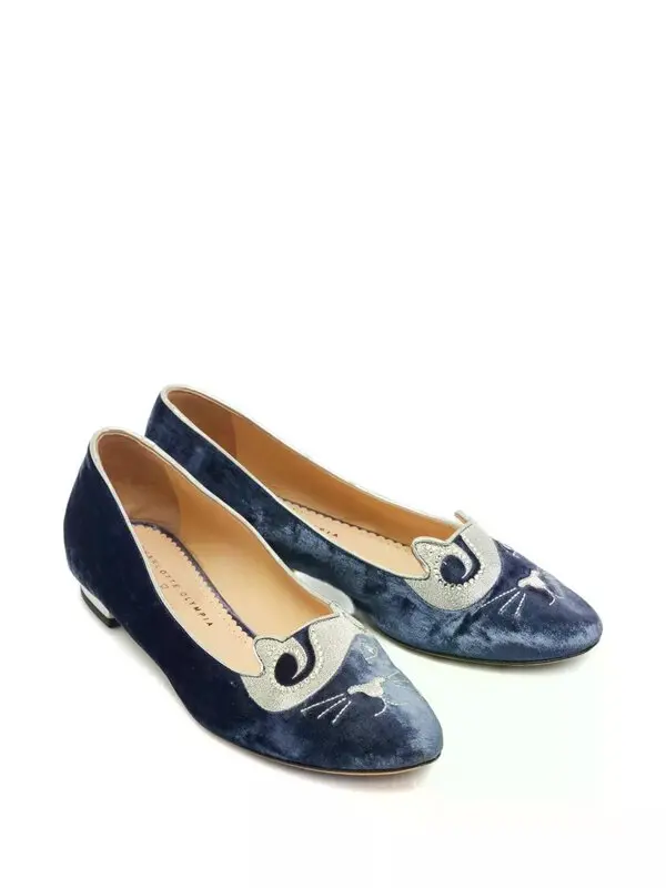CHARLOTTE OLYMPIA Olympia Kitty Velvet Pumps