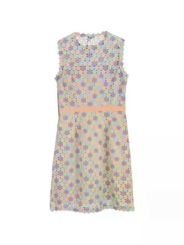 Moschino Floral Macrame Sheath Mini Dress