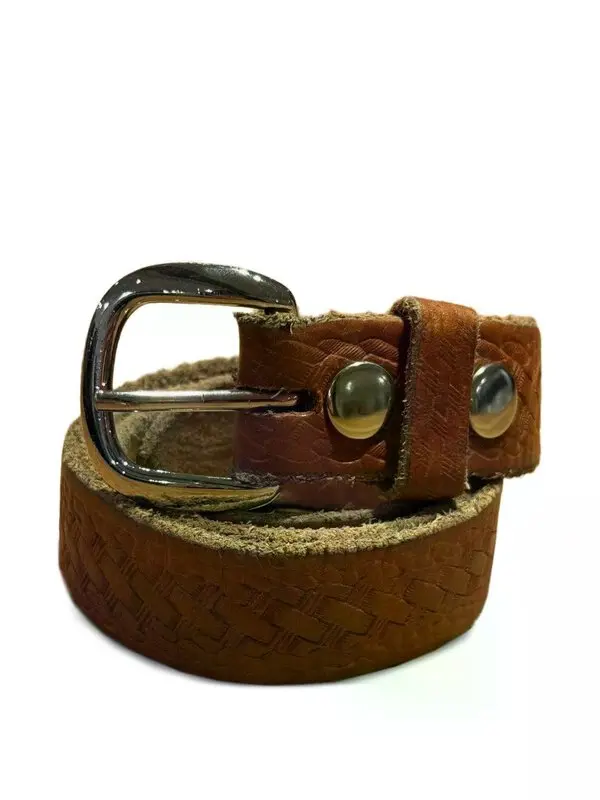 FORTELA Textured Leather Belt - Brown