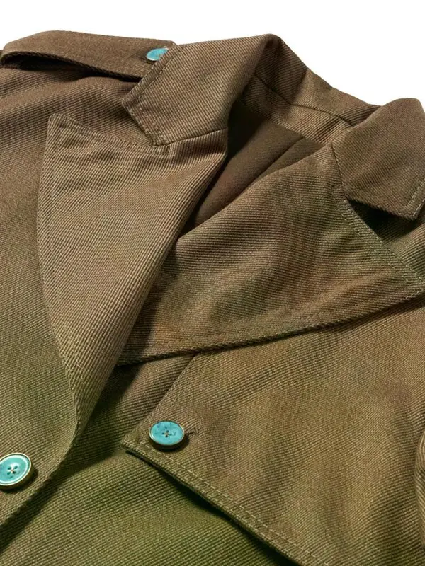 FORTELA Double-breasted Belted Trench Coat - Green