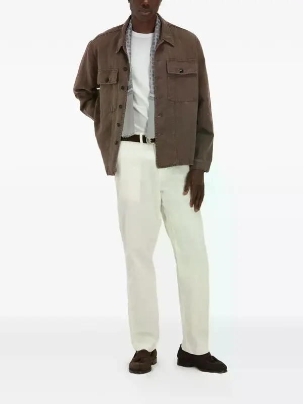 FORTELA Front Pockets Logo Button Shirt