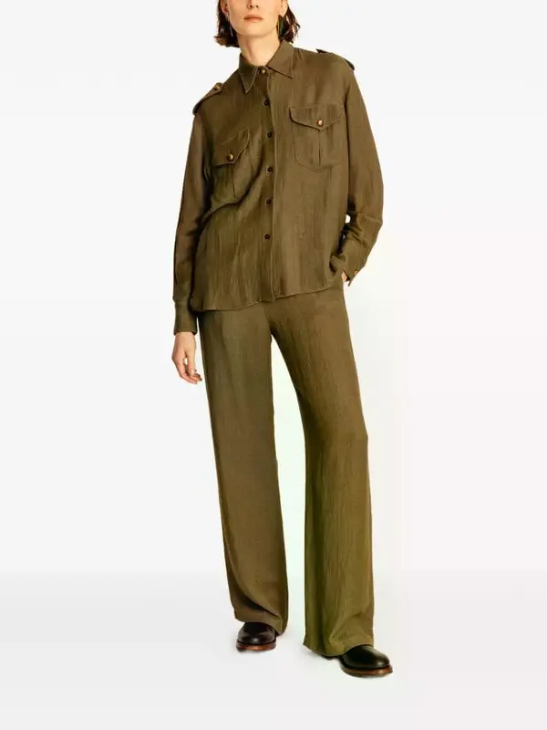 FORTELA Luke Pockets Shoulder Shirt - Green