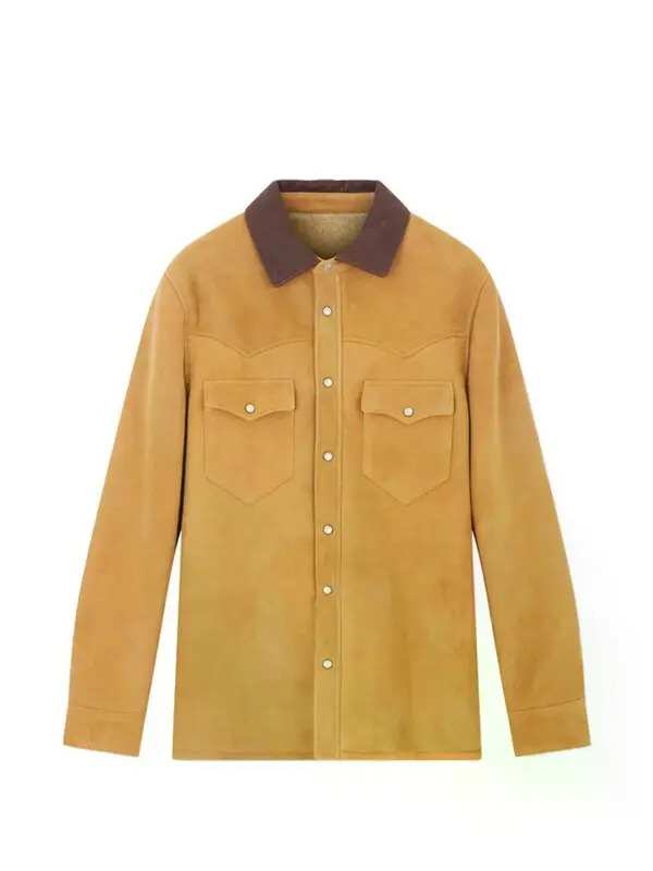 FORTELA Leather Shirt Jacket - Brown